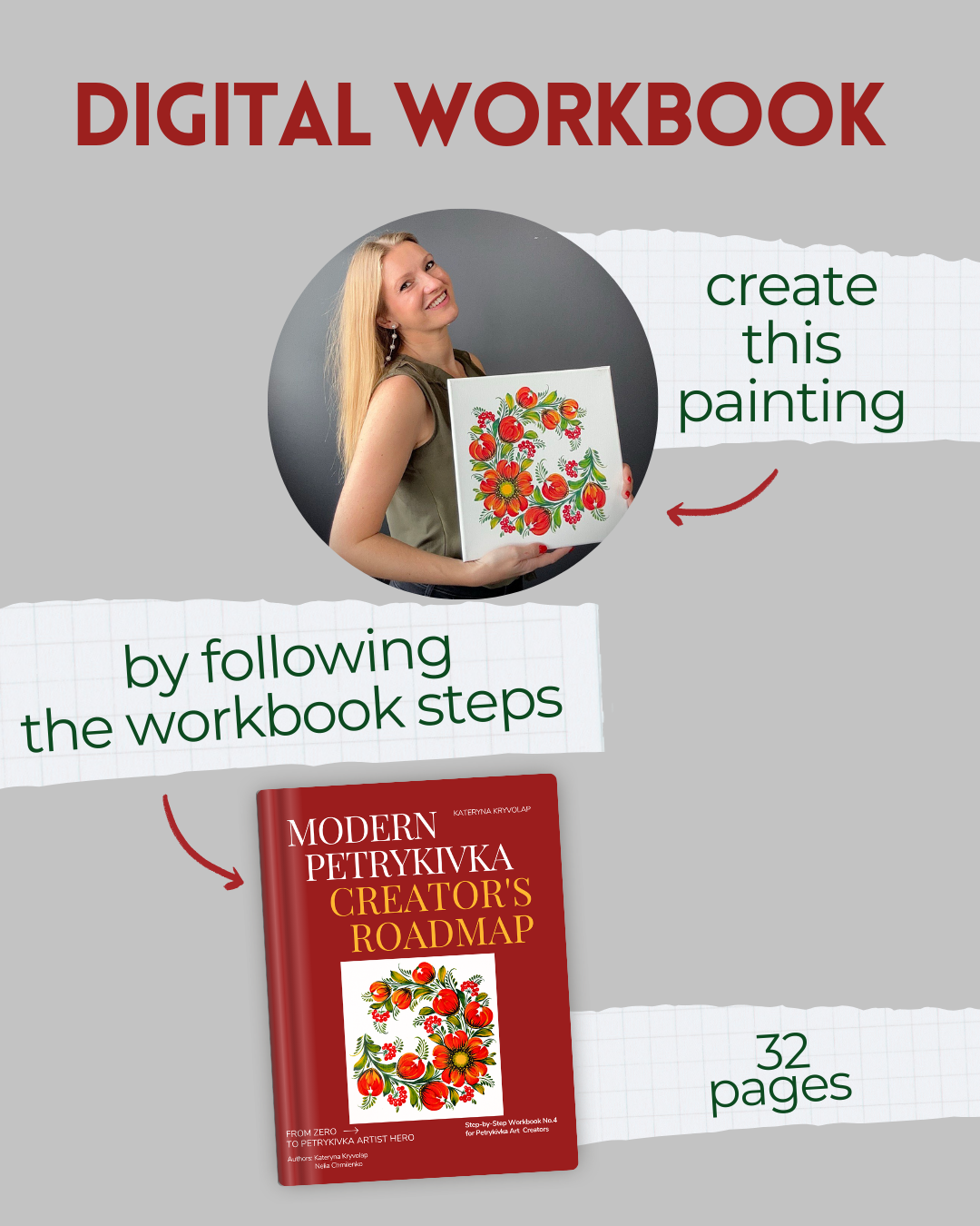 Step by Step Digital Workbook №4 "Modern Petrykivka Creator's Roadmap" – Kateryna Kryvolap