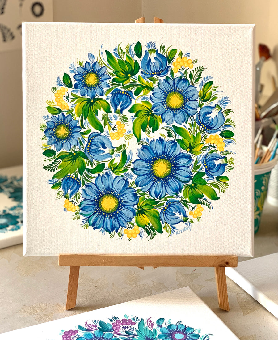 FLOWER MEDALLION 8 - 12 in x 12 in (30.4 cm x 30.4 cm) – Kateryna Kryvolap